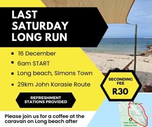 Saturday Long Run 29kms | Fish Hoek AC